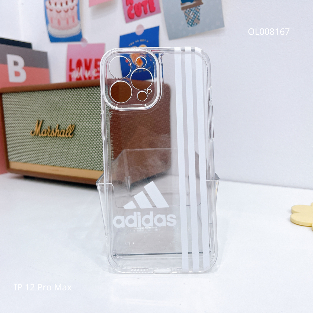 Ốp IP 12 Pro Max dẻo trong Adidas 3 sọc