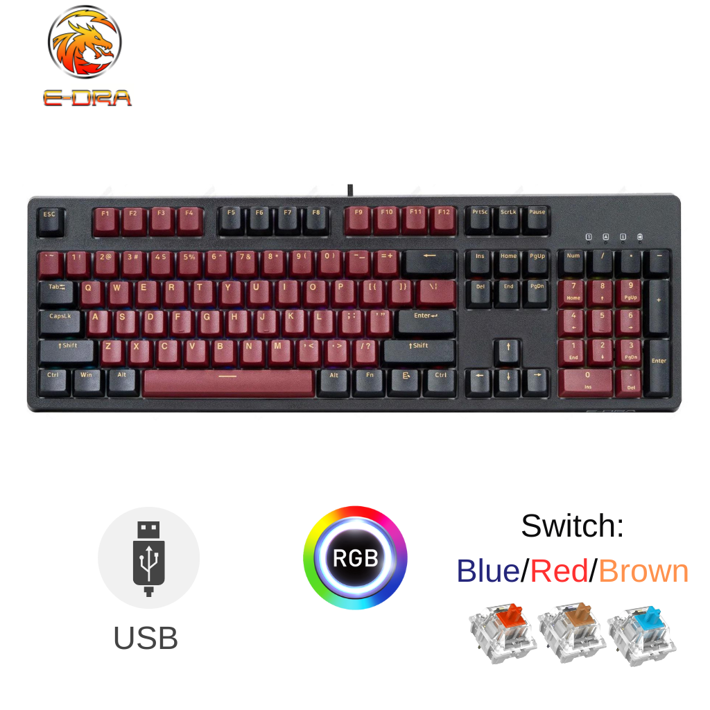 **Bàn phím cơ EDra EK3104 RGB Warior
