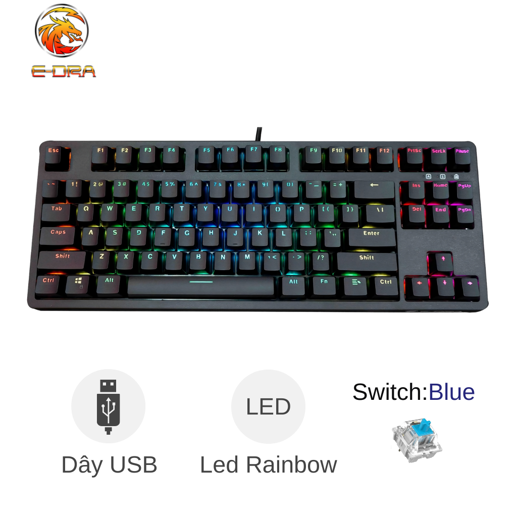**Bàn phím cơ EDra EK387 led RGB