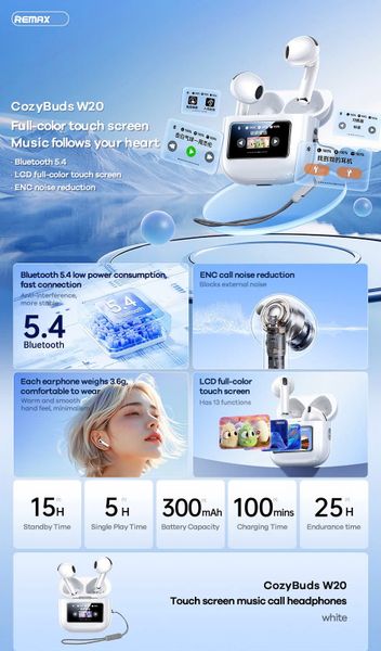 Tai nghe Bluetooth Remax EW20 LCD