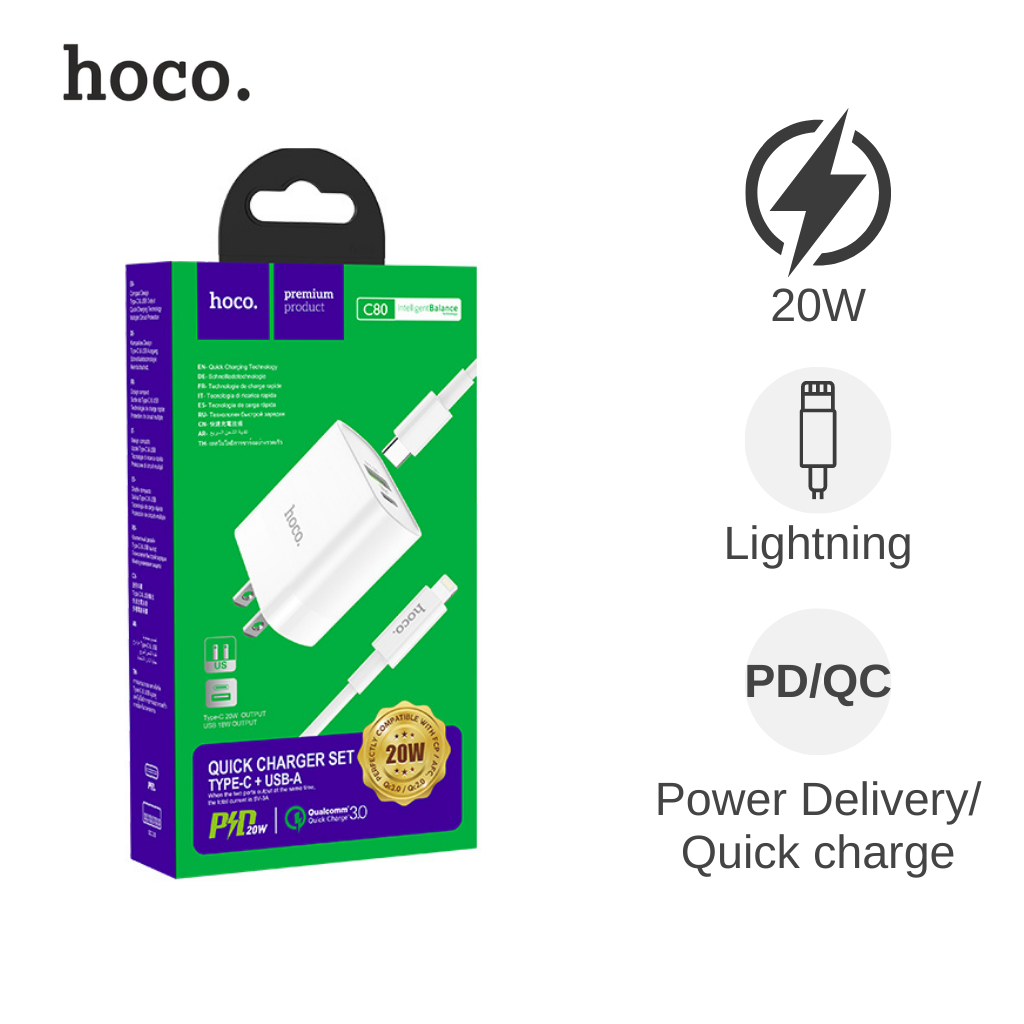 Bộ sạc Lightning Hoco C80