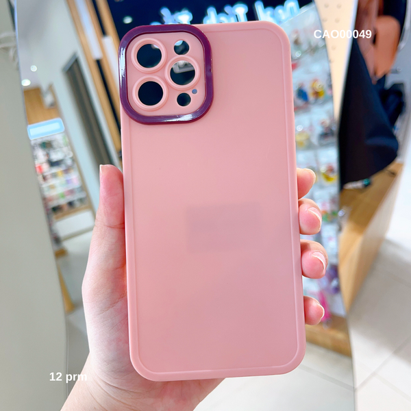 Ốp IP 12 Pro Max silicon màu mịn viền camera nhiều màu