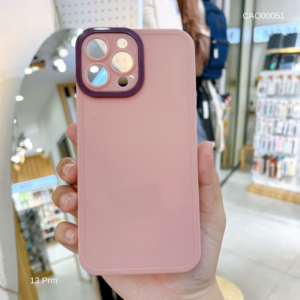Ốp IP 13 Pro Max silicon màu mịn viền camera nhiều màu