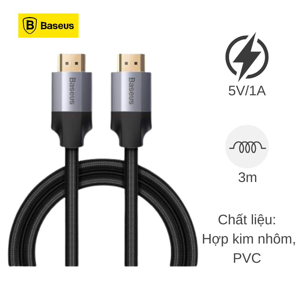 **Cáp Hdmi Baseus 3m