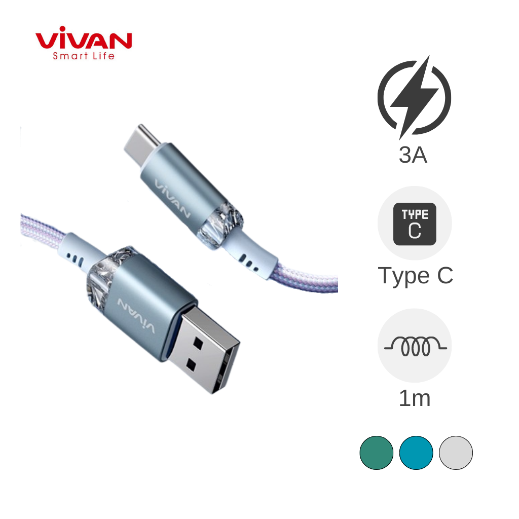 Cáp Type C Vivan VXC100S 1m