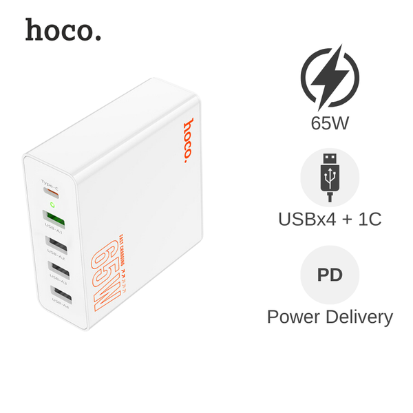 Cóc sạc Hoco U114 4U + 1C 65W