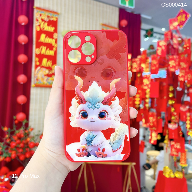 Ốp IP 12 Pro Max lưng kính hình Rồng Kute