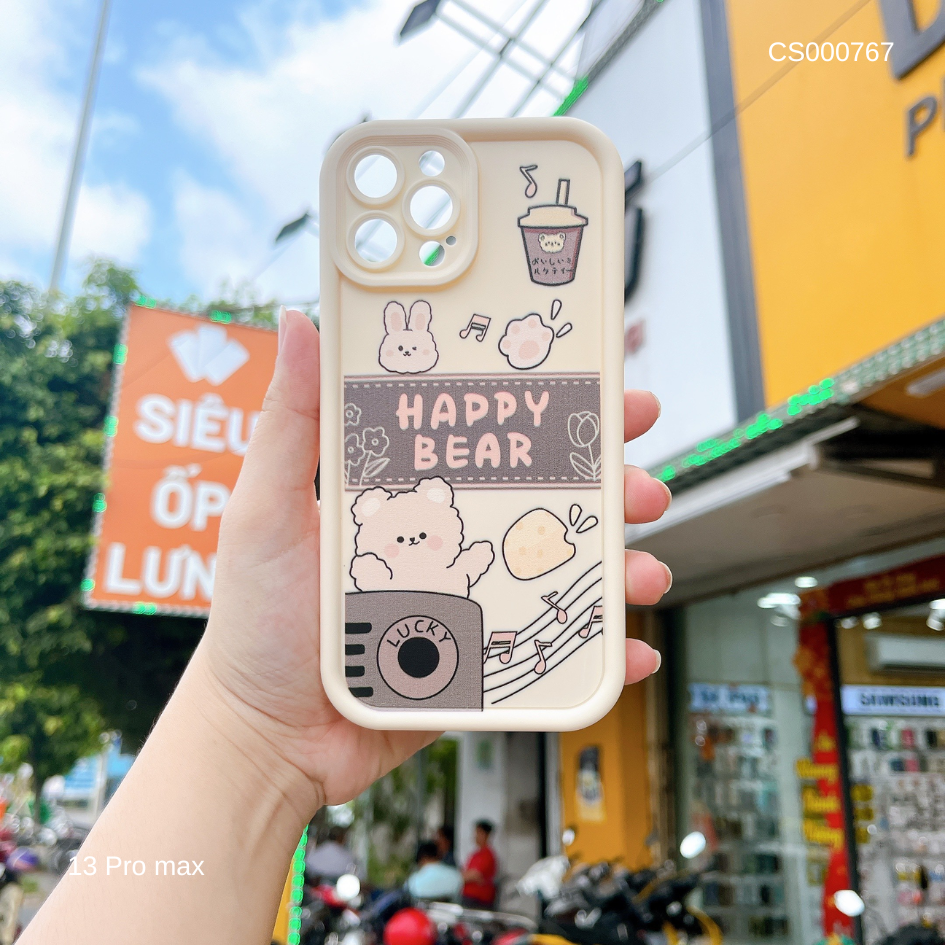 **Ốp IP 13 Pro max silicon in hình HAPPY BEAR