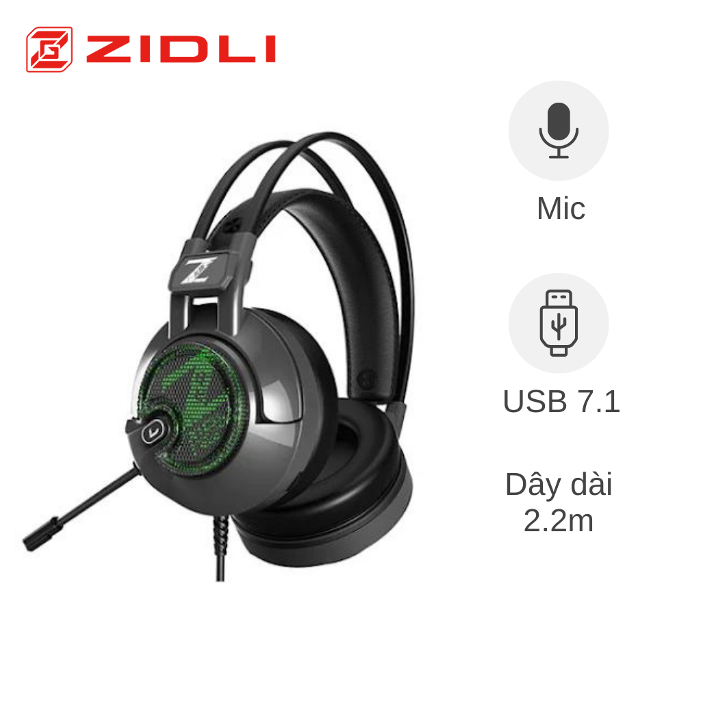 **Headphone dây Gaming Zidli ZH V6 Pro