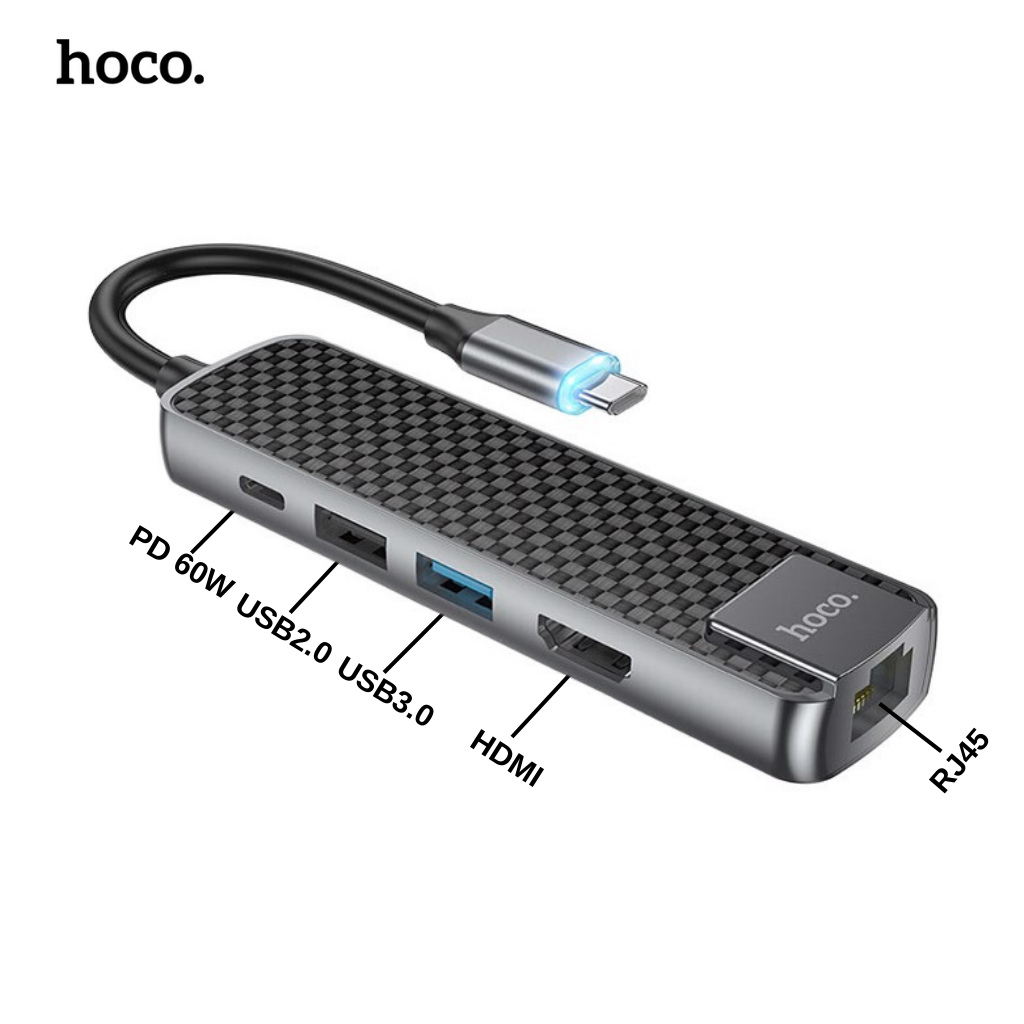 Hub chuyển Type C 5 in 1 Hoco HB23