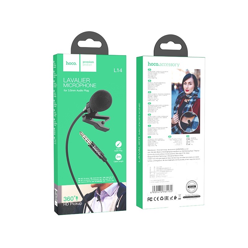 Micro dây cài áo Hoco L14 3.5mm