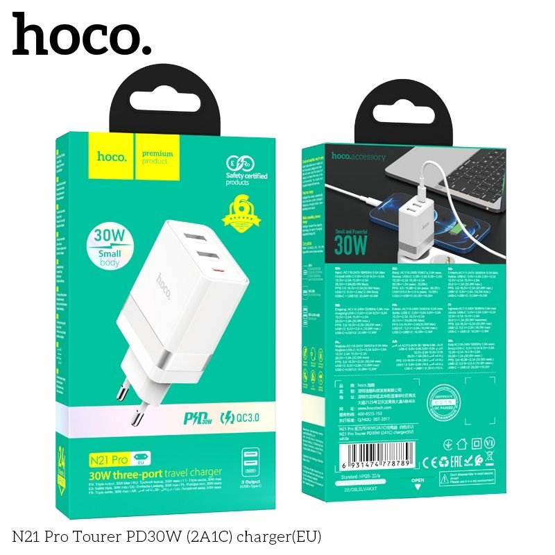 Cóc sạc Hoco N21Pro 2U 1C 30W