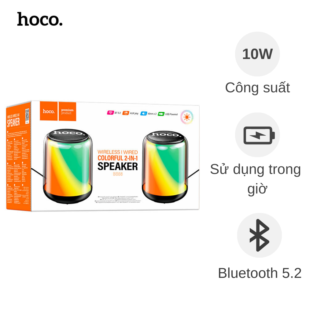 **Loa Hoco 2 in 1 BS56 có led