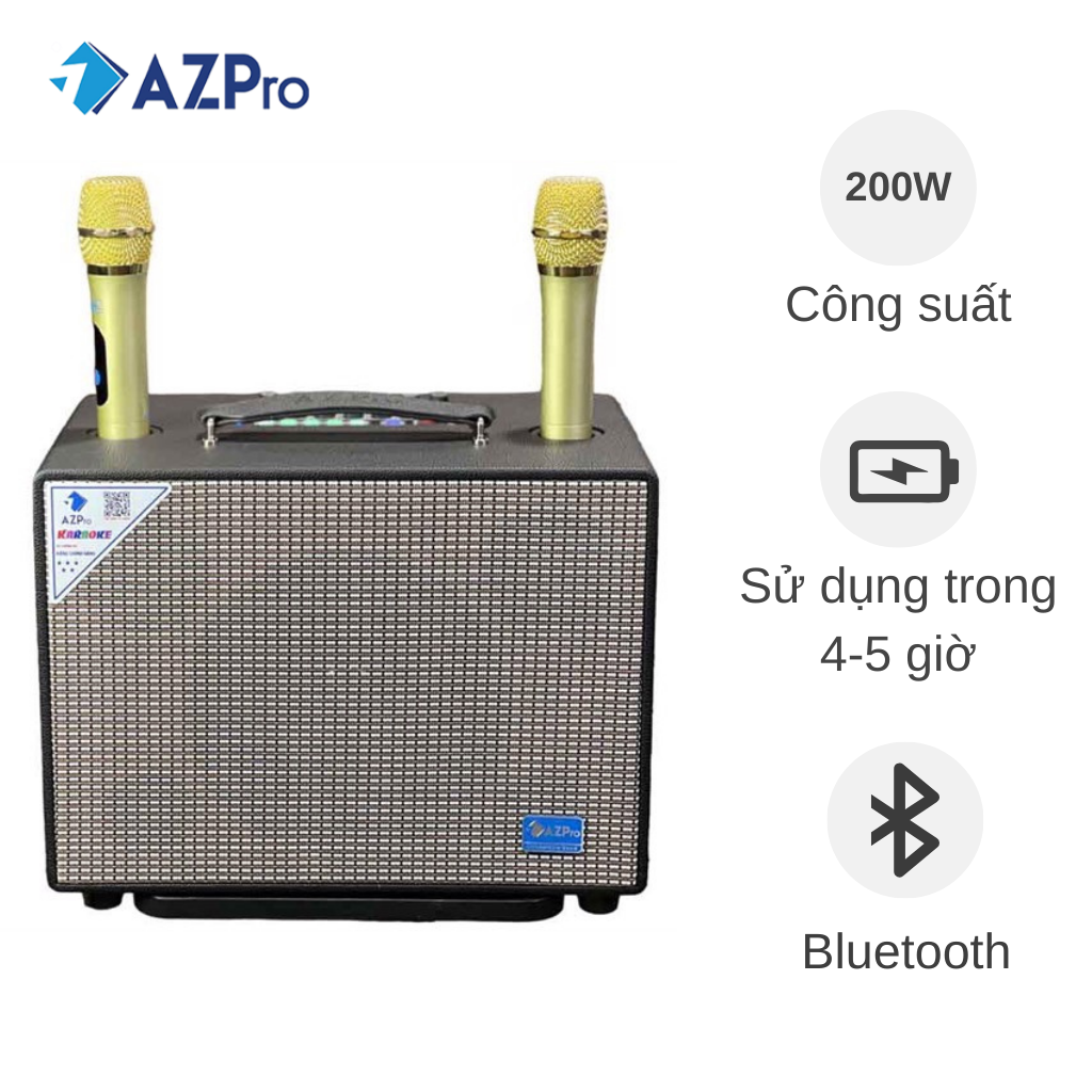 Loa xách tay AZpro NK8 kèm 2 mic