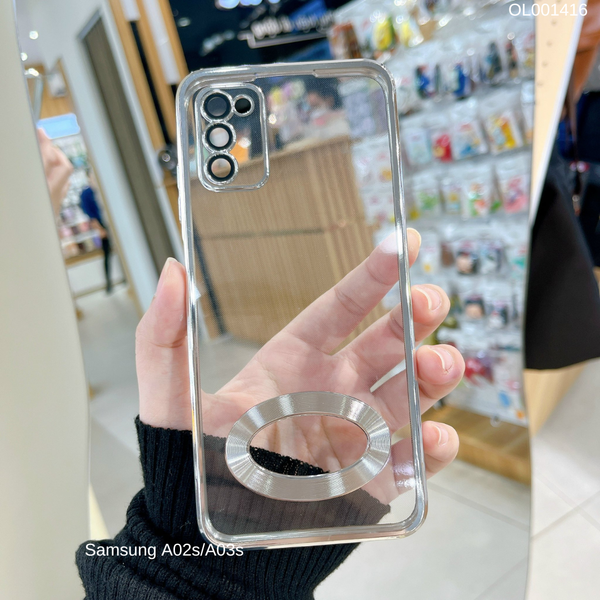 Ốp SS A02s/A03s dẻo trong viền xi khoét Logo