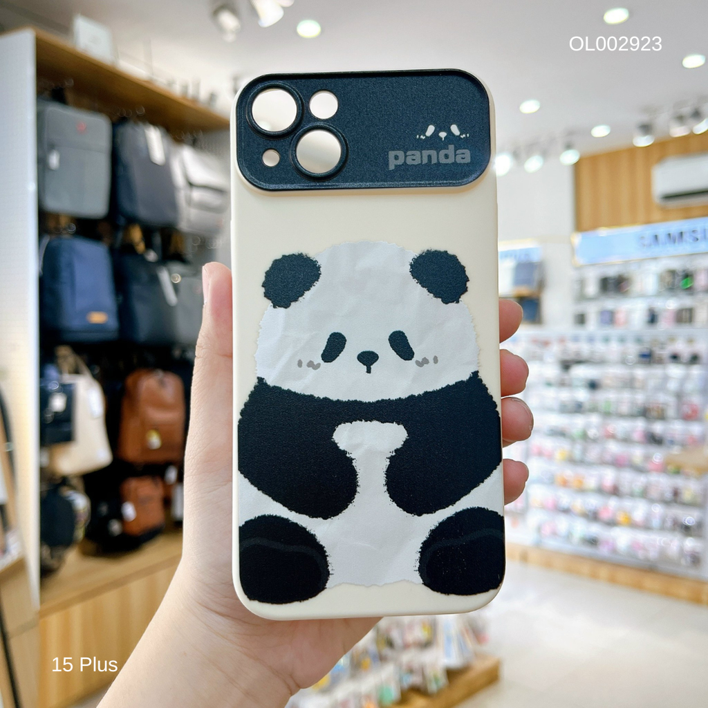 **Ốp IP 15 Plus dẻo in Panda giả phối camera