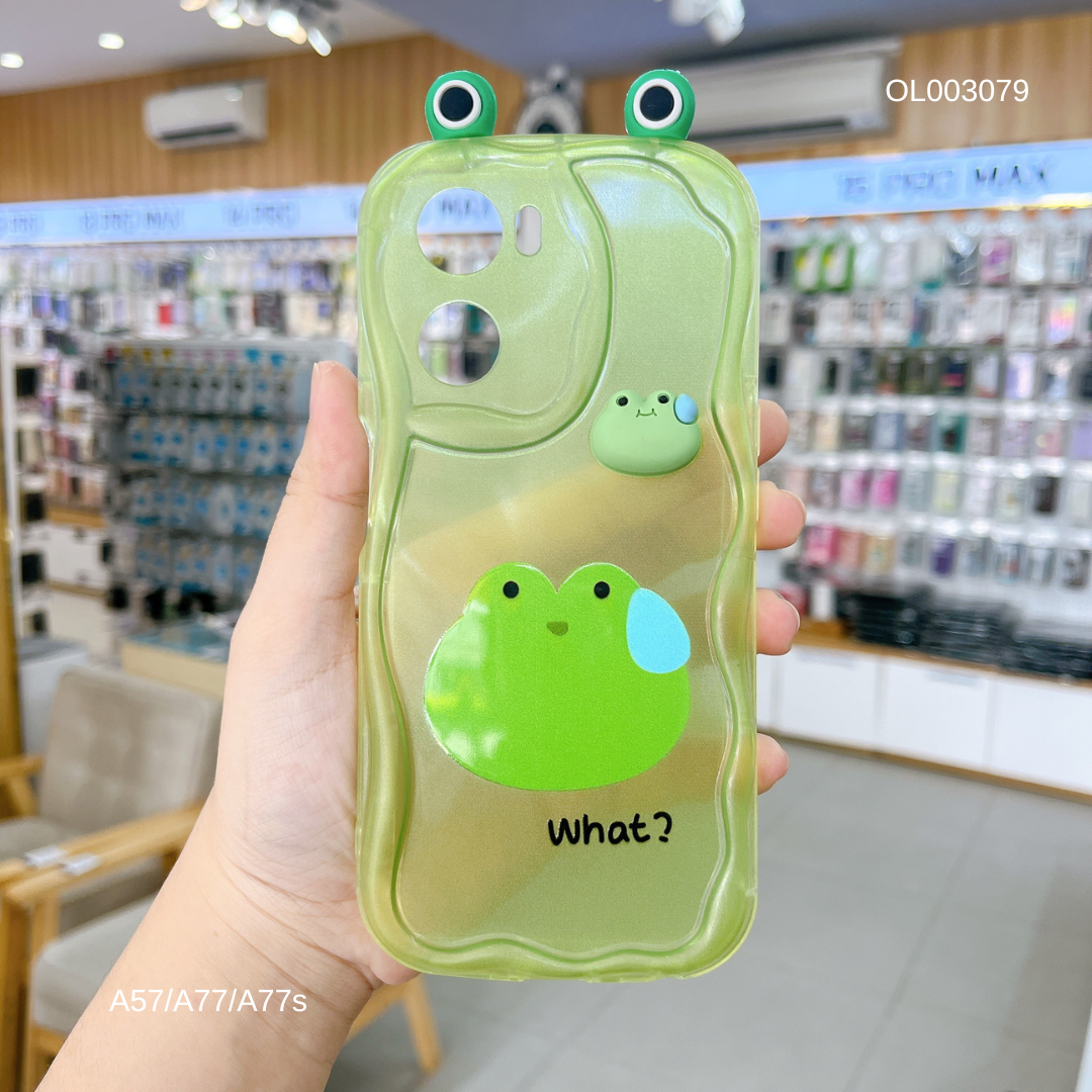 Ốp Oppo A57/A77/A77s dẻo đính sticker tai thú