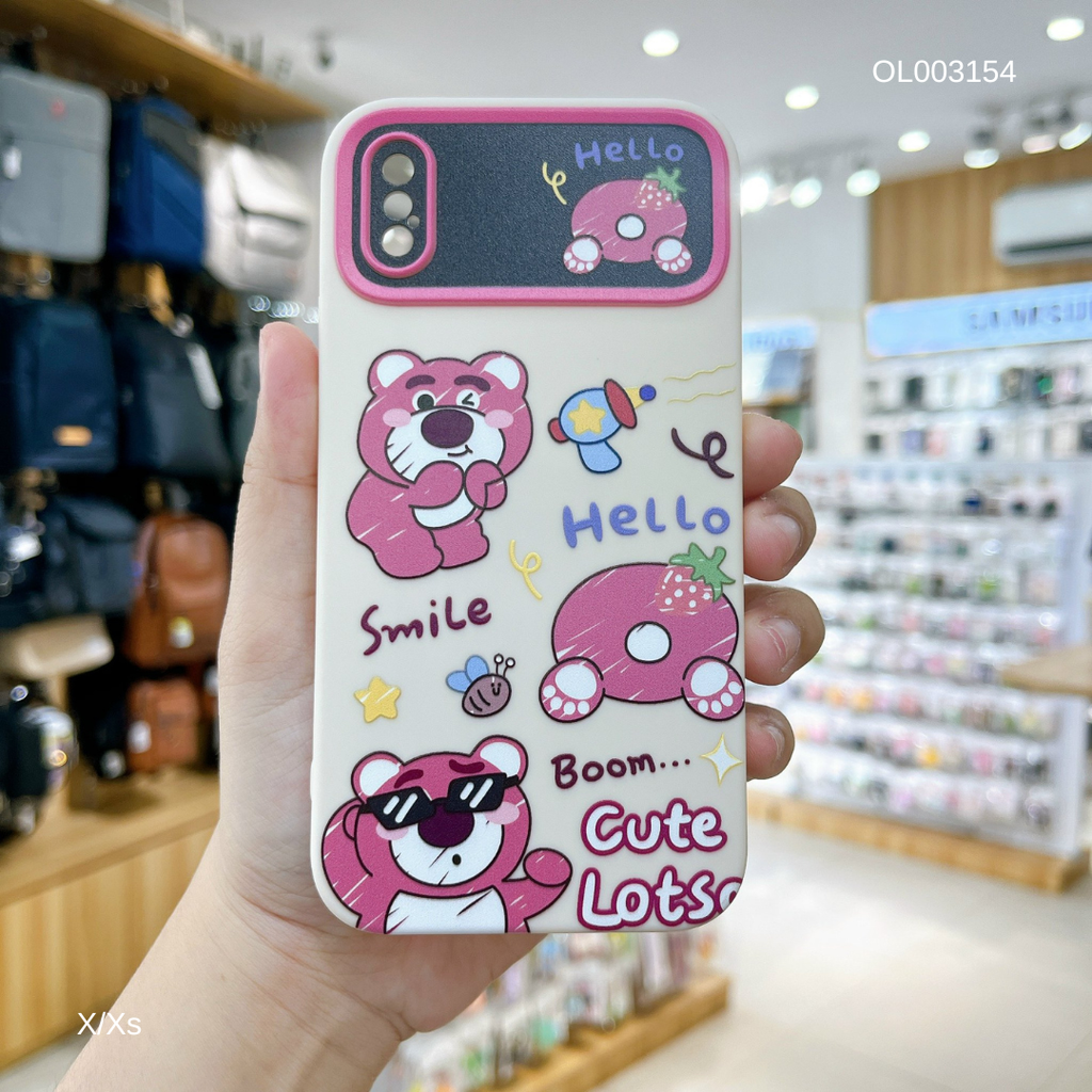 **Ốp IP X dẻo Lotso smile giả phối camera