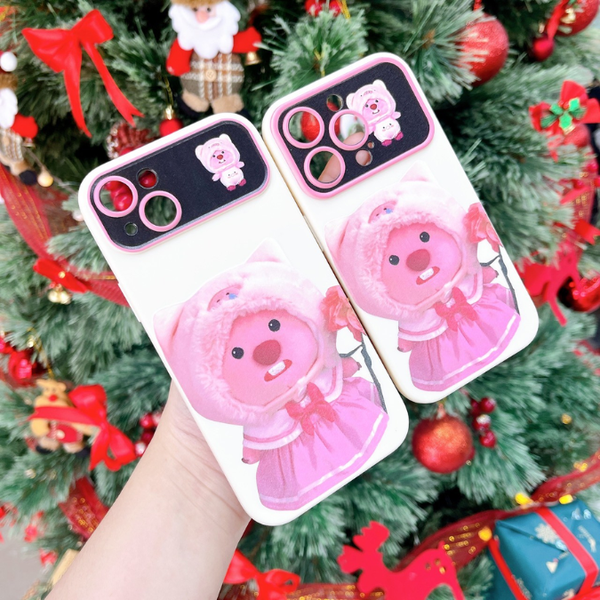 **Ốp IP 15 Pro Max dẻo Loopy nón heo phối Camera