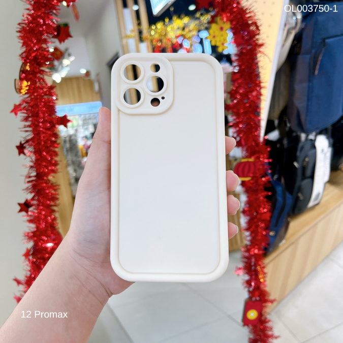 Ốp IP 12 Pro Max Silicon full màu viền nổi