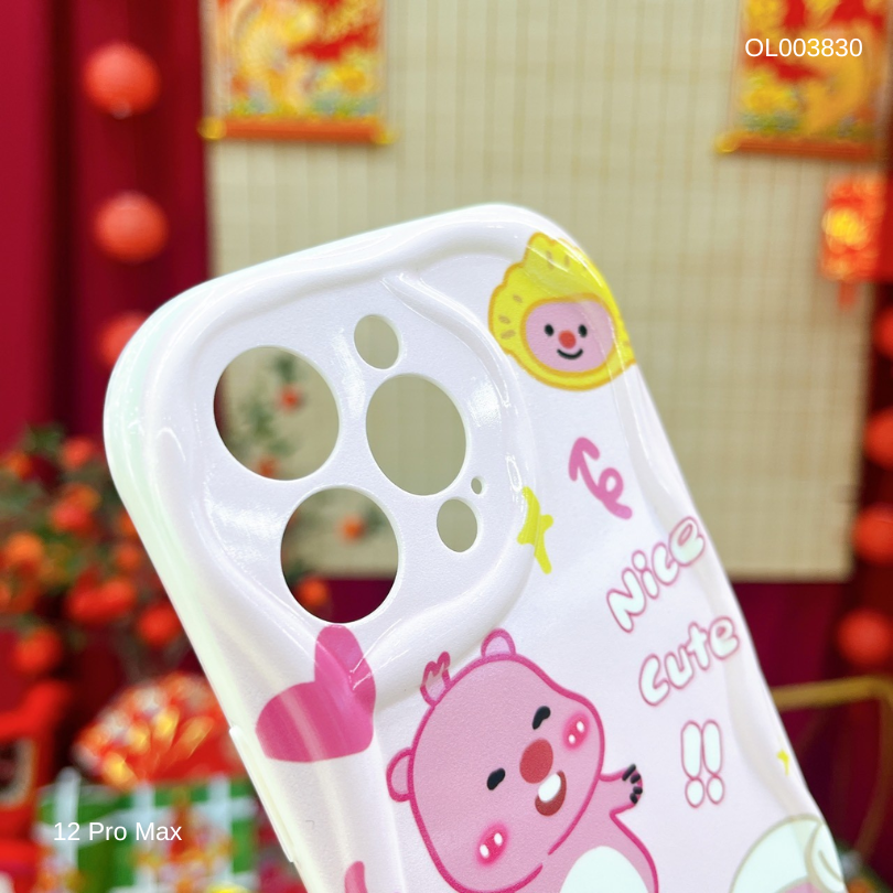 Ốp IP 12 Pro Max dẻo Loopy Nice cute viền sóng nổi