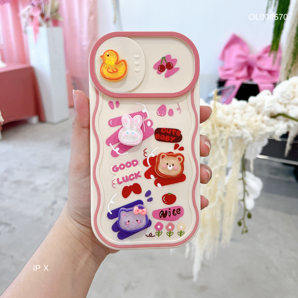 **Ốp IP X dẻo đính Mickey nice trượt camera