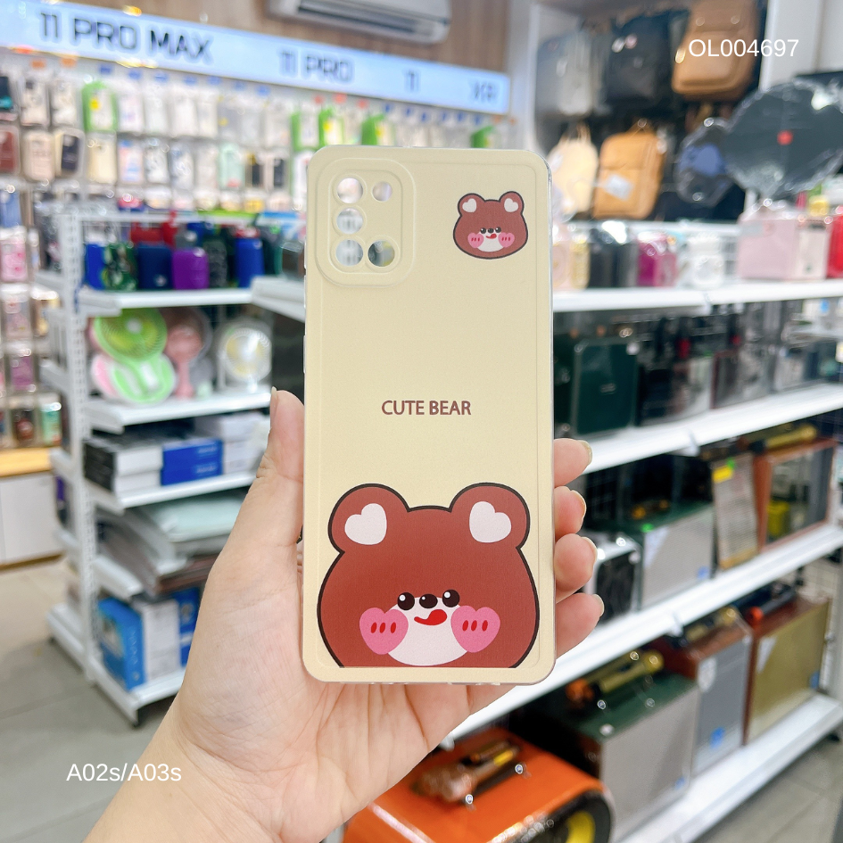 **Ốp SS A02s/A03s dẻo Cute Bear vàng viền trong