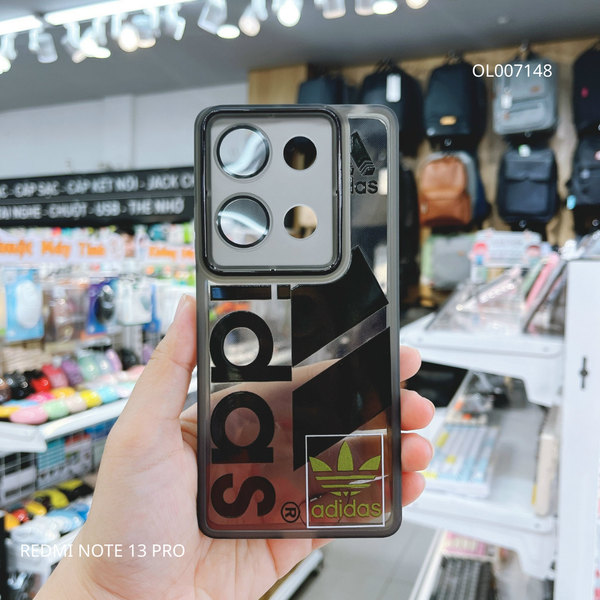 Ốp Xiaomi Redmi Note 13 Pro dẻo đen Adidas viền nhám
