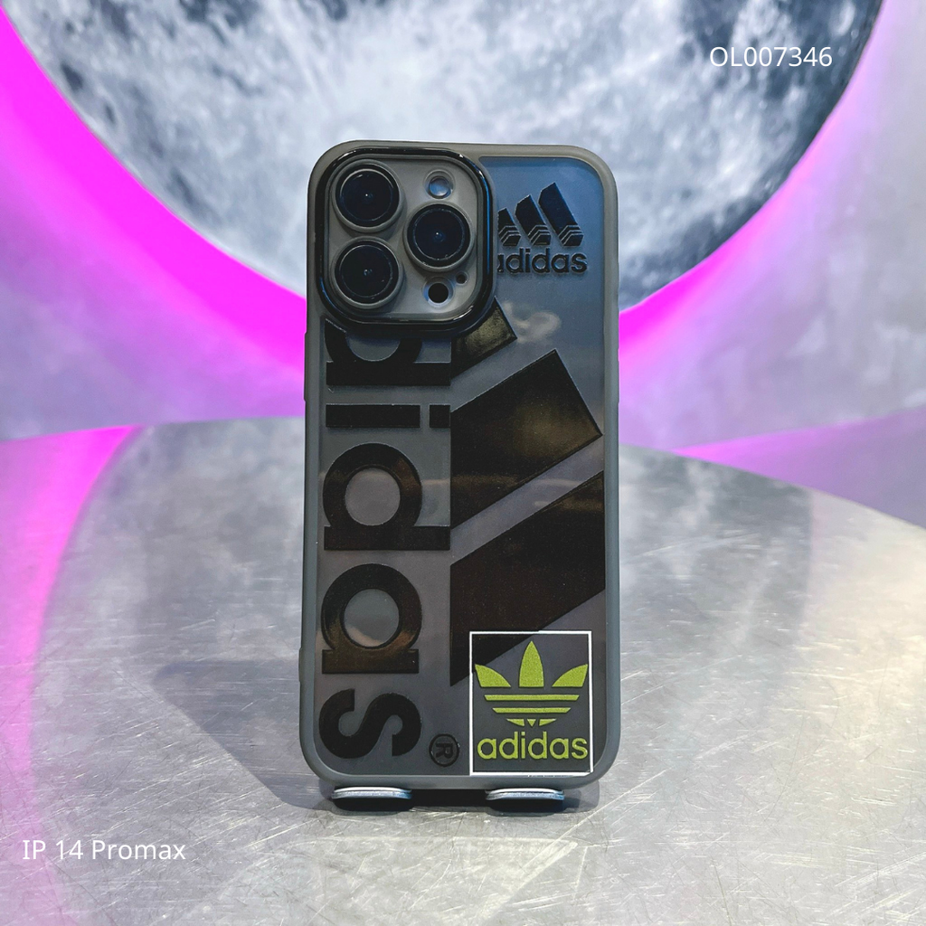 Ốp IP 14 Pro Max dẻo đen Adidas viền nhám