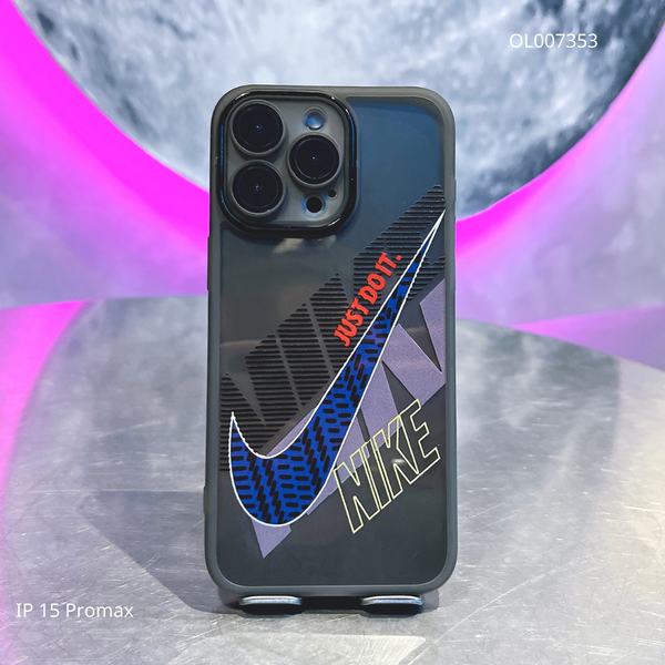 Ốp IP 15 Pro Max dẻo đen Nike viền nhám