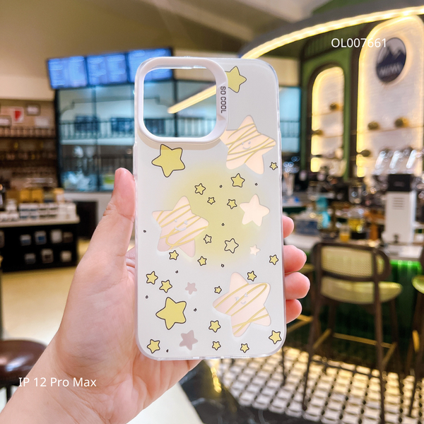 Ốp IP 12 Pro max nhiều ngôi sao nền vàng nhạt