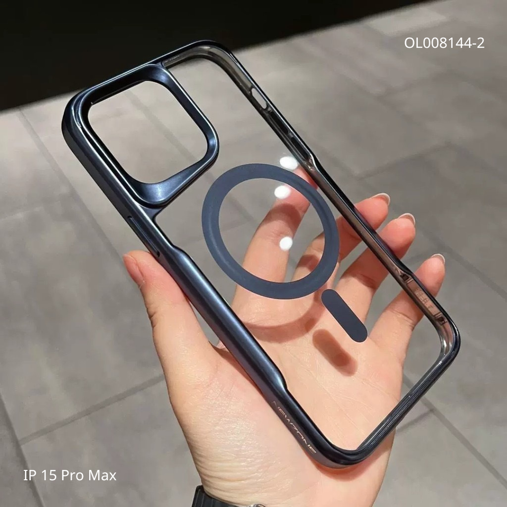 ** Ốp IP 15 Pro Max dẻo trong viền xi Magsafe