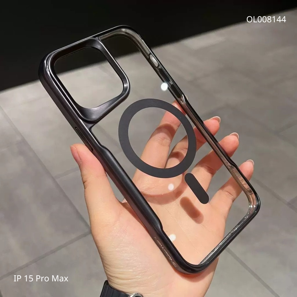 ** Ốp IP 15 Pro Max dẻo trong viền xi Magsafe