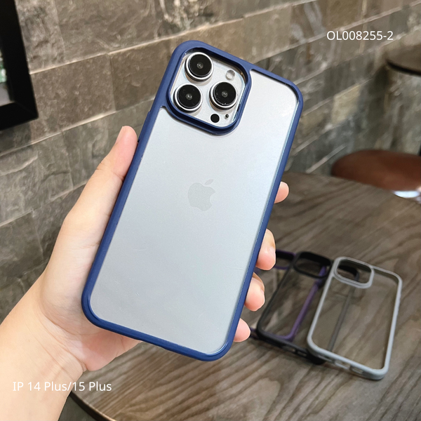 Ốp IP 14 Plus/15 Plus Likgus trong viền màu camera trơn