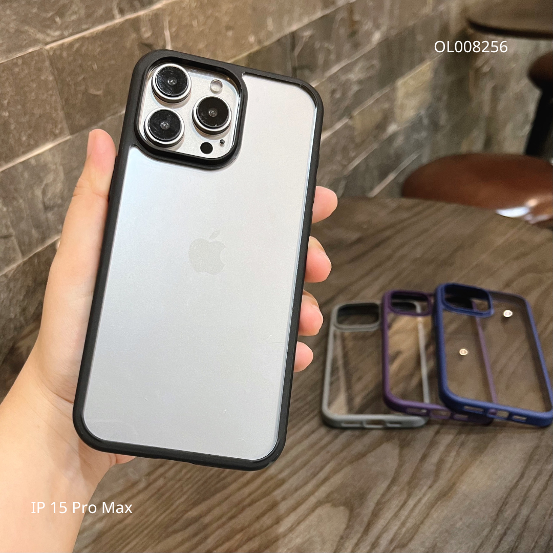Ốp IP 15 Pro Max Likgus trong viền màu camera trơn