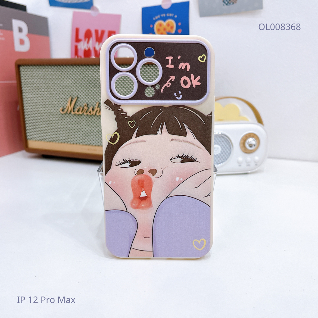 Ốp IP 12 Pro Max Dẻo in Baby chu môi phối camera