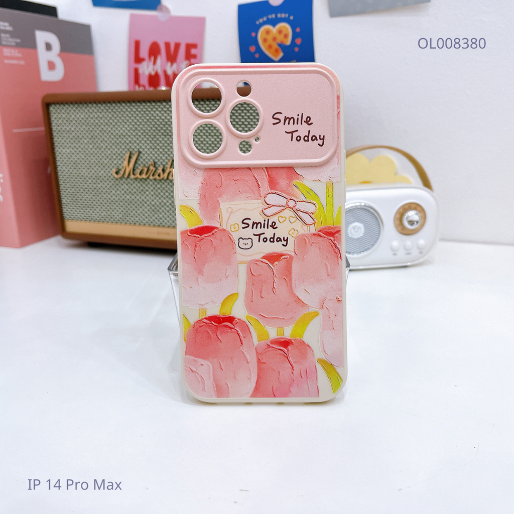 Ốp IP 14 Pro Max Dẻo in Hoa Tulip Smile Today phối camera