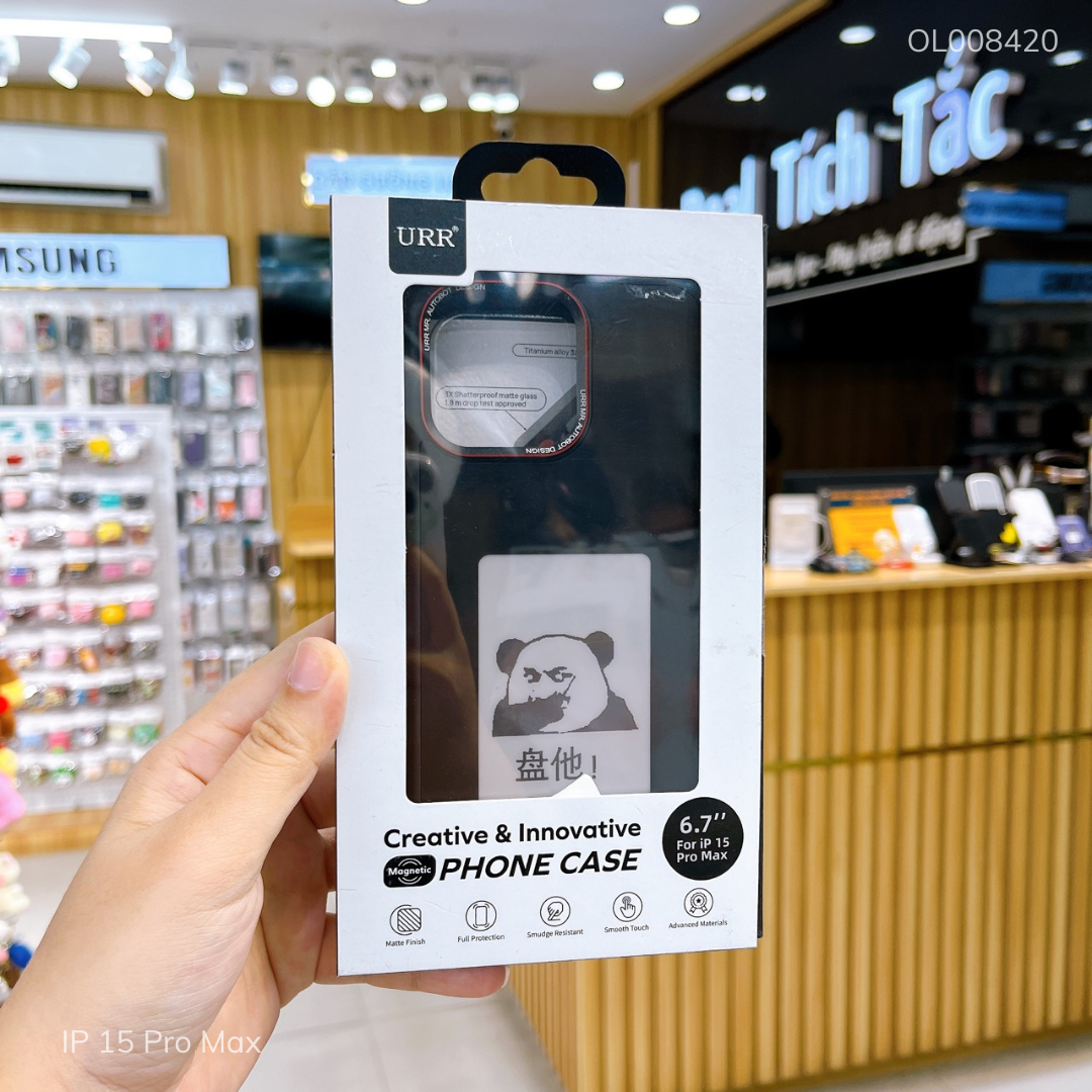 ** Ốp IP 15 Pro Max URR Smartcover lưng kính nhám