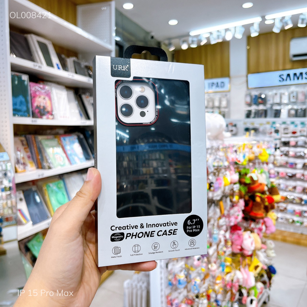 Ốp IP 15 Pro Max URR lưng kính nhám