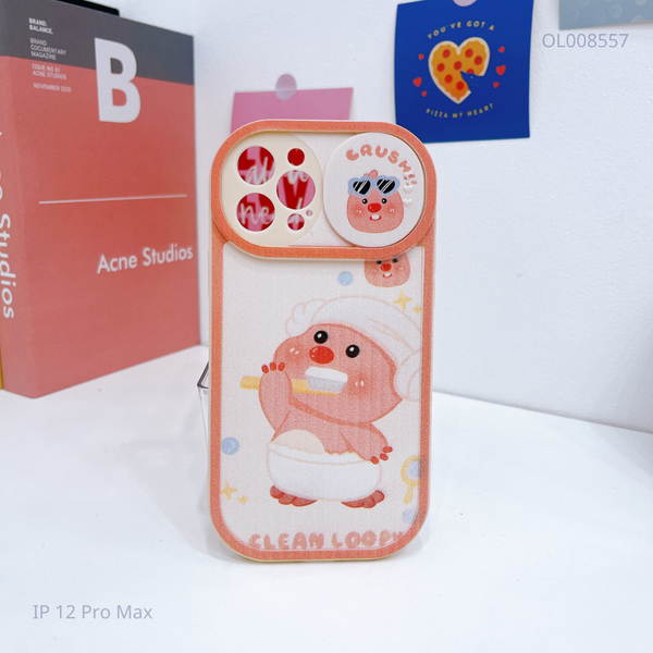 Ốp IP 12 Pro Max dẻo in Clean Loopy trượt camera