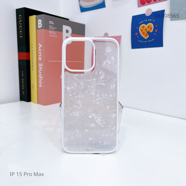 Ốp IP 15 Pro Max lưng trong kèm lót thạch anh trắng