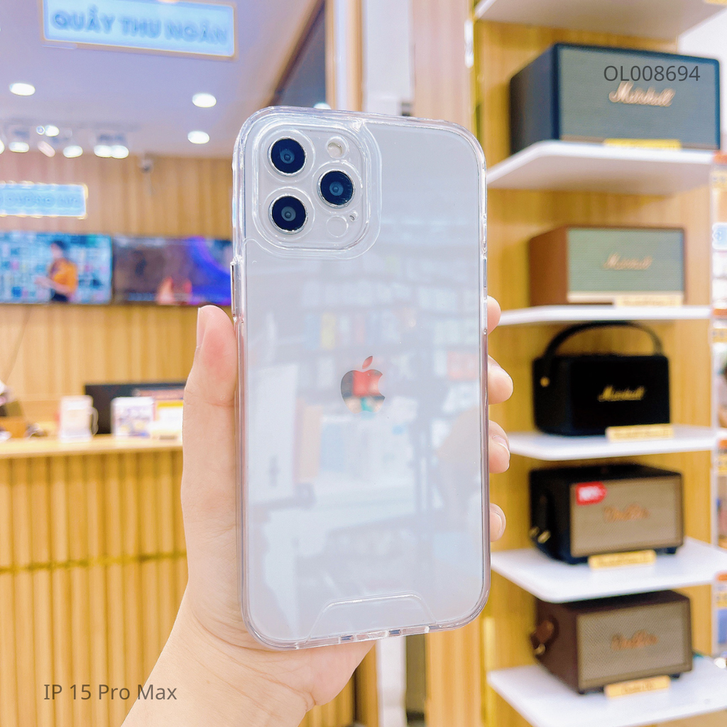Ốp IP 15 Pro Max Space lưng cứng nút bạc bảo vệ camera