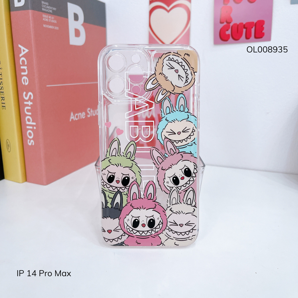 Ốp IP 14 Pro Max dẻo trong Labubu nhiều màu