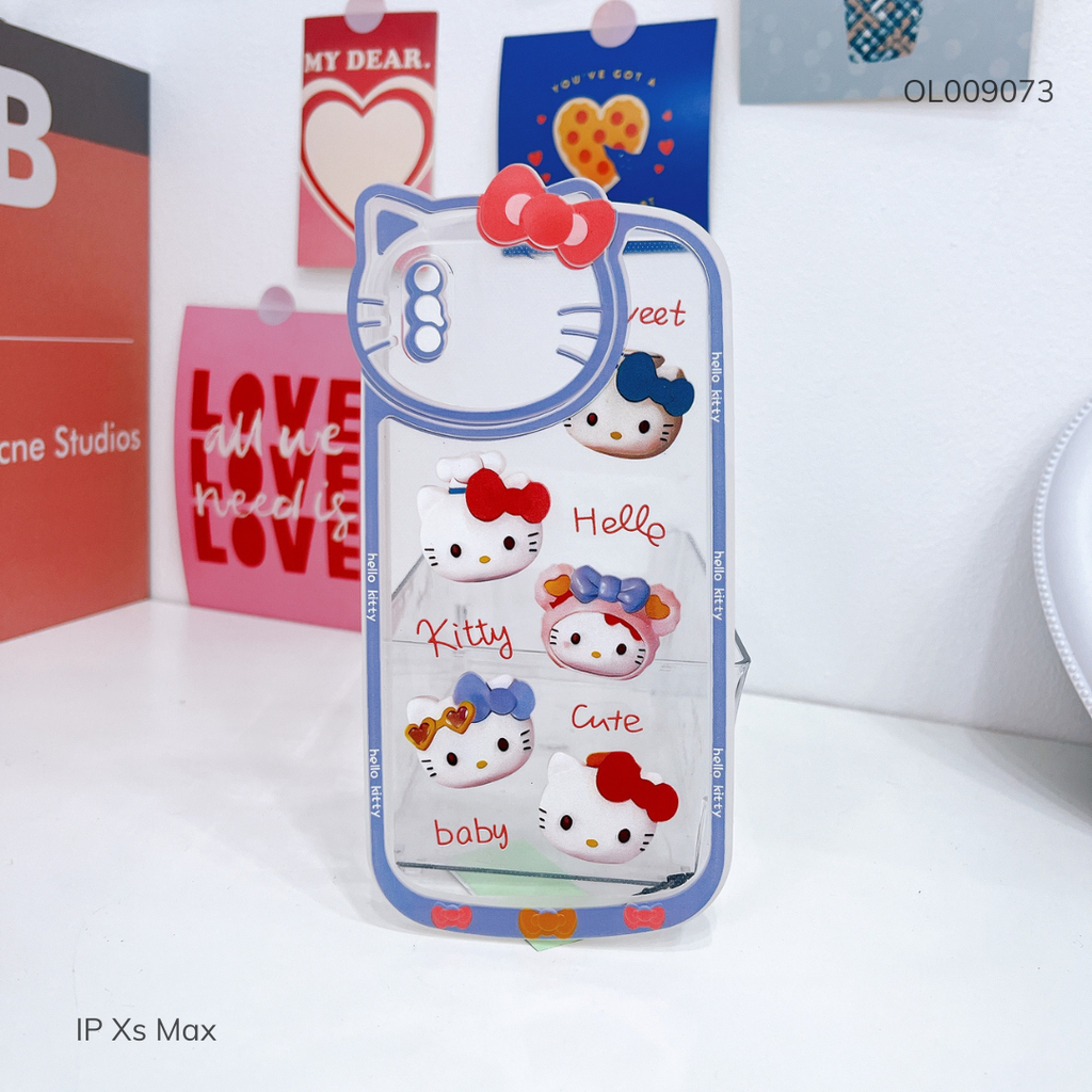 ** Ốp IP Xs Max dẻo in nhiều Hello Kitty ngủ camera kitty