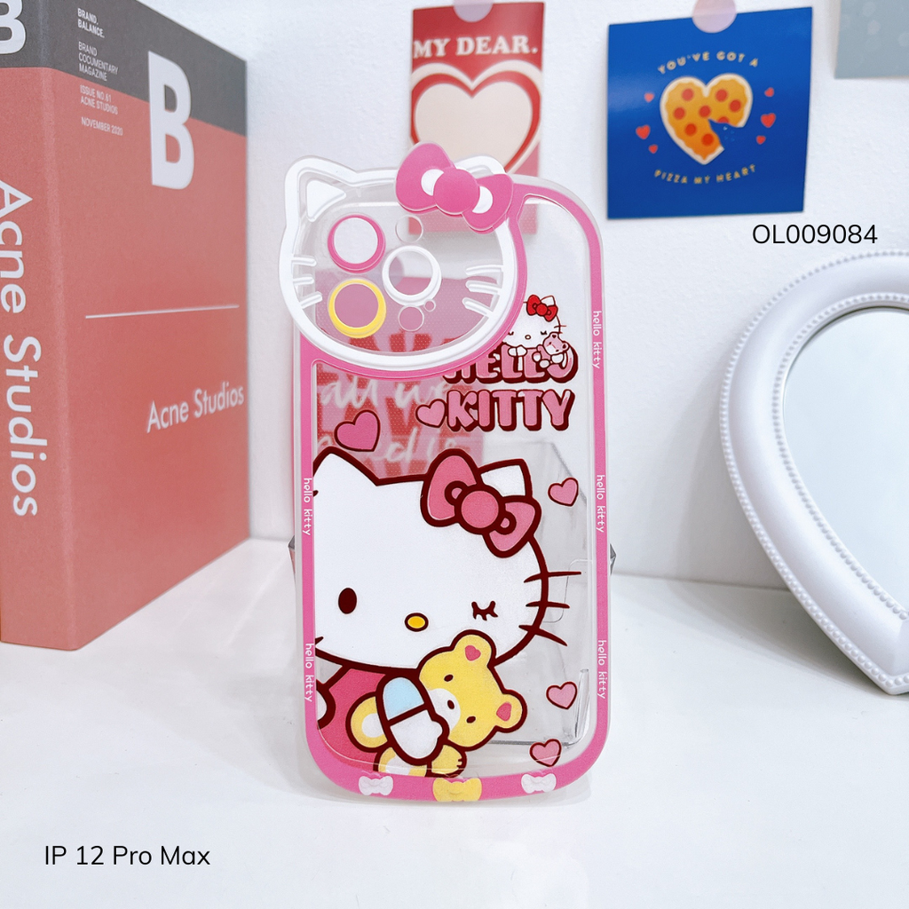 ** Ốp IP 12 Pro Max dẻo in Hello Kitty camera kitty