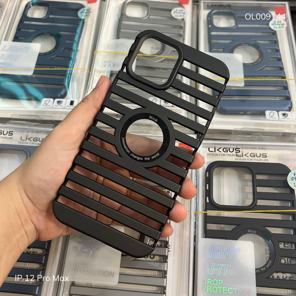 **Ốp IP 12 Pro Max Likgus tản nhiệt sọc ngang rỗng