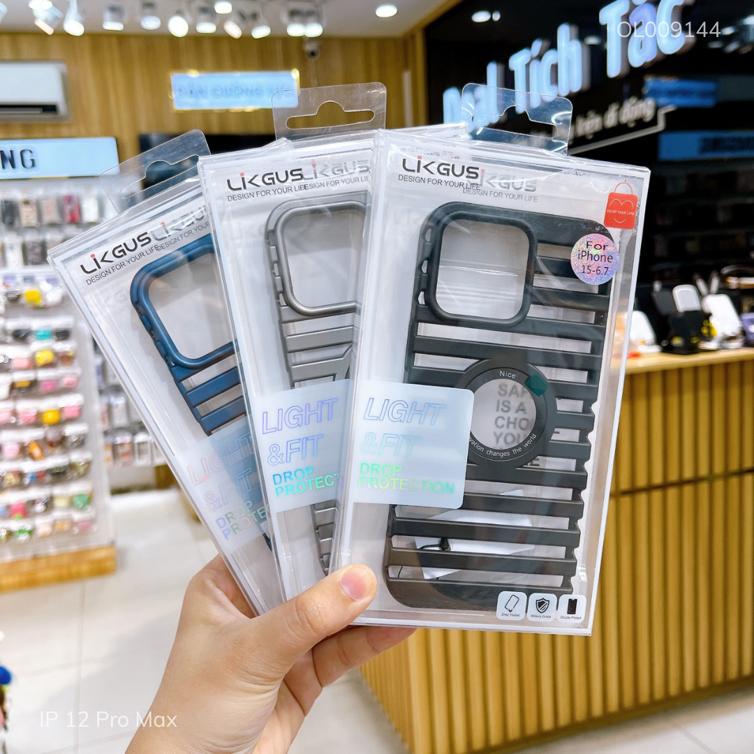 **Ốp IP 12 Pro Max Likgus tản nhiệt sọc ngang rỗng