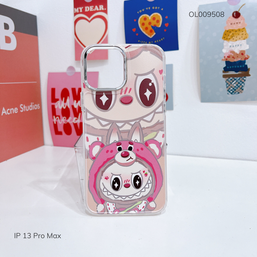 Ốp IP 13 Pro Max dẻo trong Labubu đội Lotso