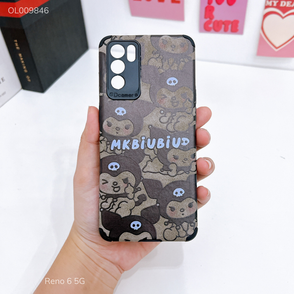 Ốp Reno 6 5G giả da lộn Kuromi MKbiubiu