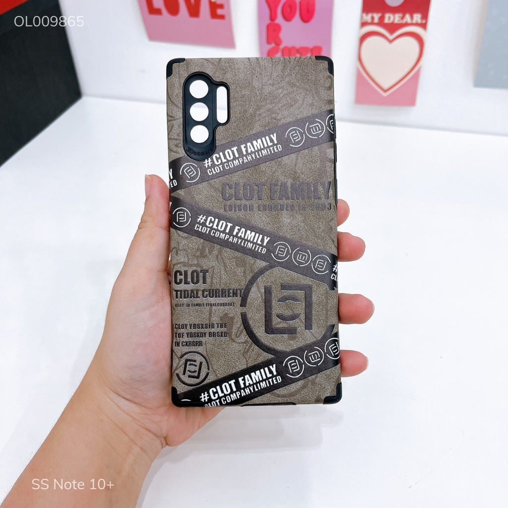 Ốp SS Note 10+ giả da lộn Clot Family